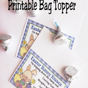 Easter Bunny Kisses Printable Bag Topper - Etsy