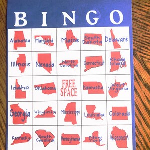 States Bingo Educational Game for Homeschool Activity or Classroom ...