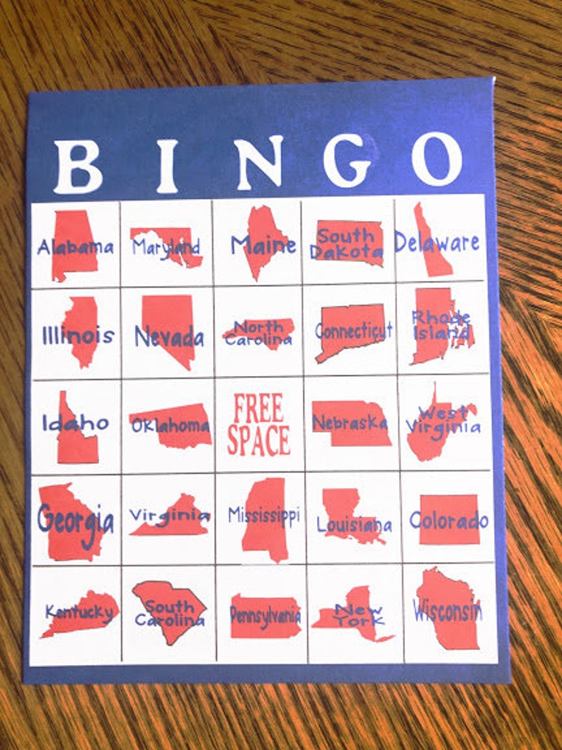 States Bingo Educational Game for Homeschool Activity or Classroom ...