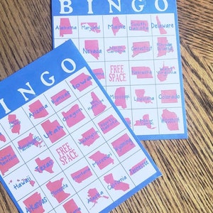 States Bingo Educational Game for Homeschool Activity or Classroom ...