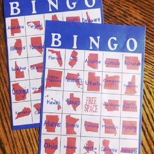 States Bingo Educational Game for Homeschool Activity or Classroom ...