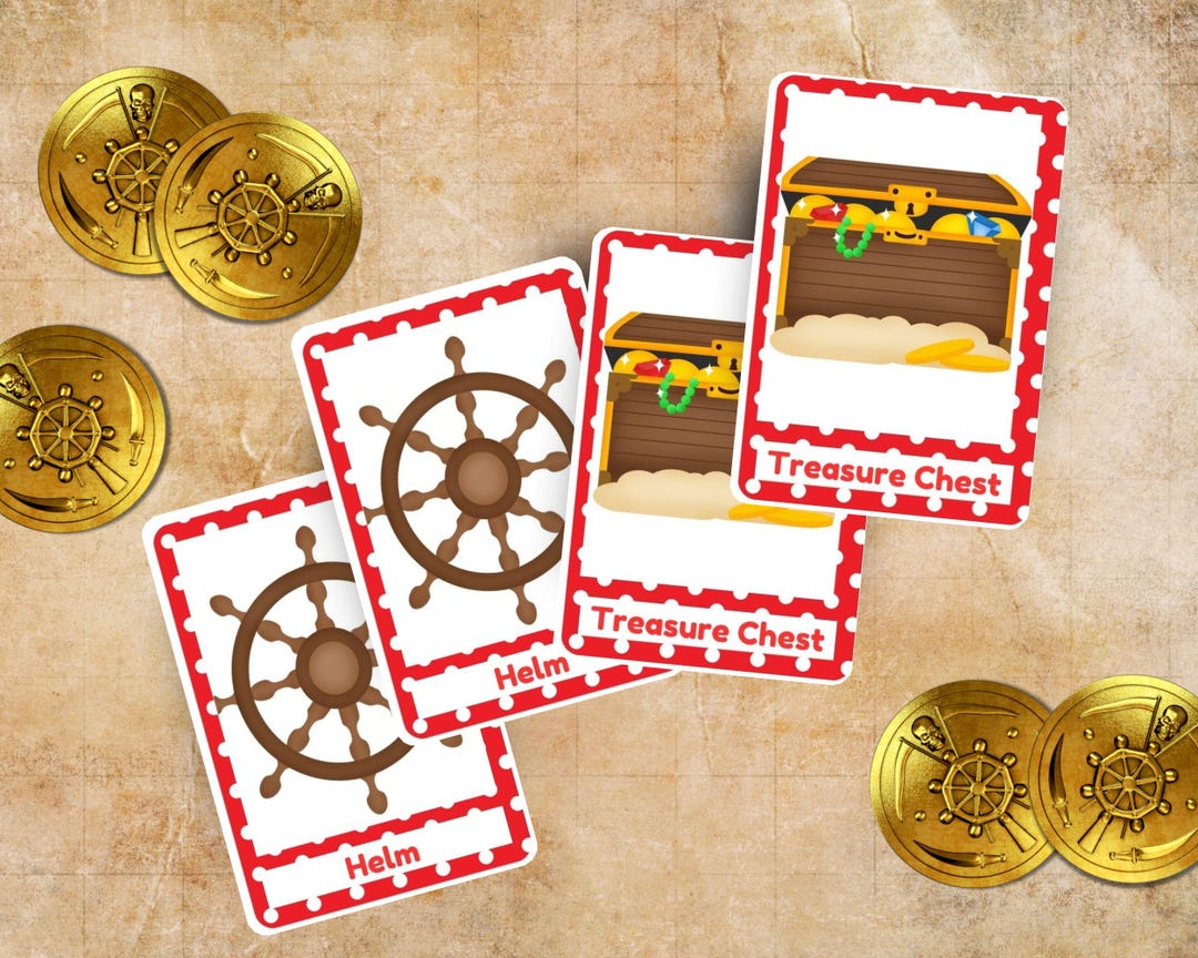 Pirate Memory Matching Game Printable Kids Activity, Classroom Pirate ...