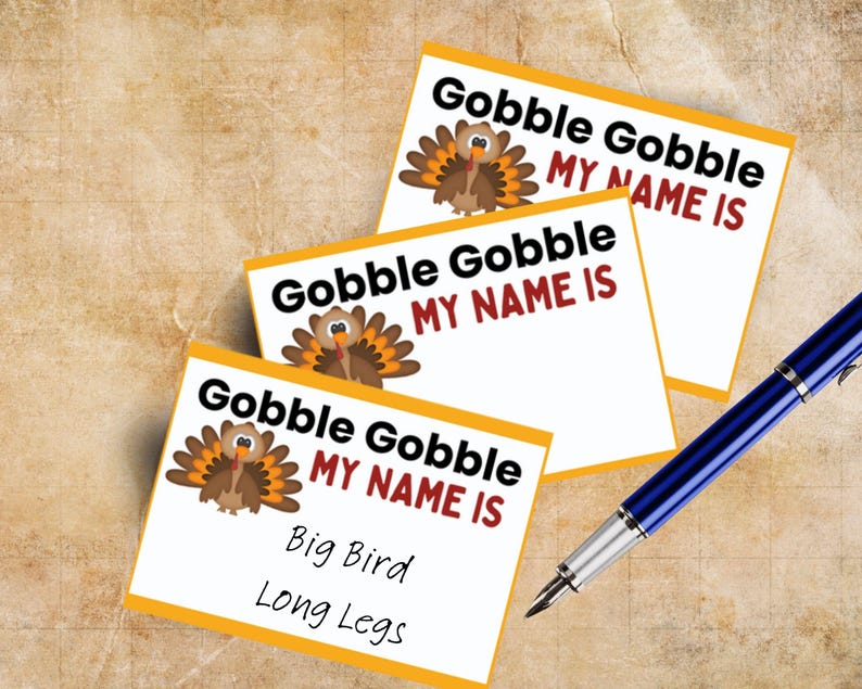 Whats Your Thanksgiving Name Game and Name Tags, Turkey Name Generator ...