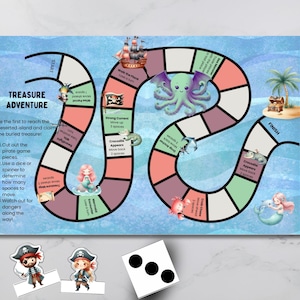 Pirate Board Game, Ahoy Matey! Treasure Hunt Board Game for Kids ...