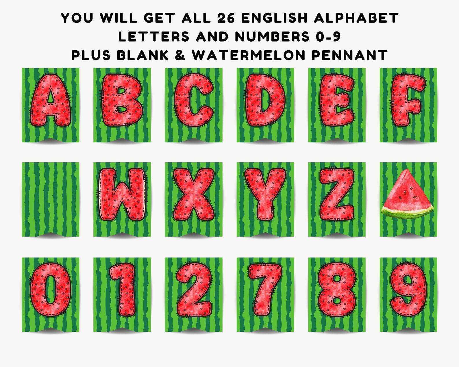 One in a Melon Banner Watermelon Alphabet DIY PRINTABLE Personalizable ...