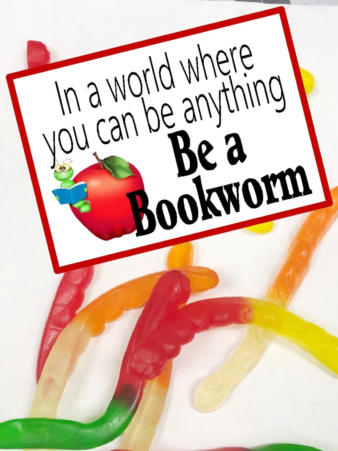 Be a Bookworm Bag Topper Printable, Library Bag Topper, School Bag ...
