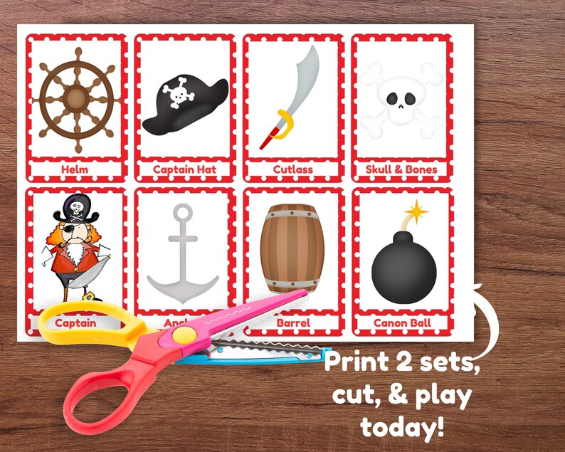 Pirate Memory Matching Game Printable Kids Activity, Classroom Pirate ...
