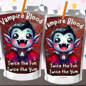 Vampire Blood Capri Sun Label Printable, Halloween Party Drink Juice ...