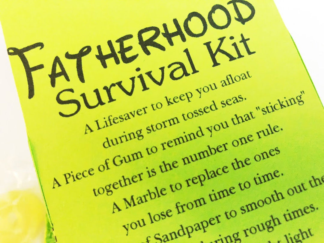 Fatherhood Survival Kit Printable for Group Gift for Dad Treat Bag ...