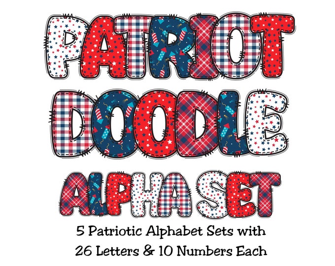 American Flag 3D Alphabet Clip Art, Patriotic Letters and Numbers, USA ...