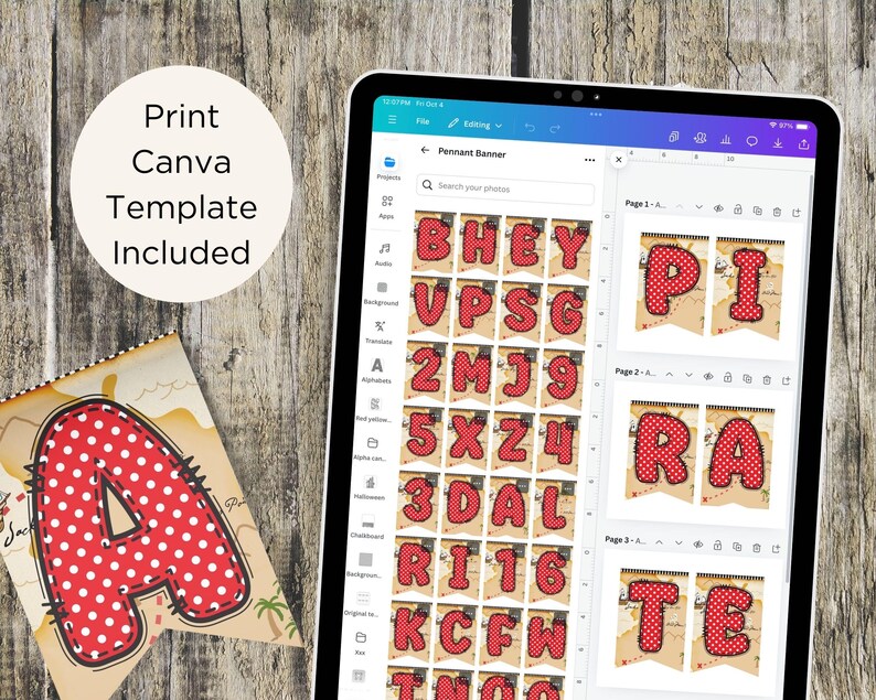 Pirate Map Alphabet Banner,pirate Party Highchair Banner,1st Birthday ...