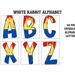 Alice in Wonderland Alphabet PNG Clipart Set of 6 Letters Onederland ...