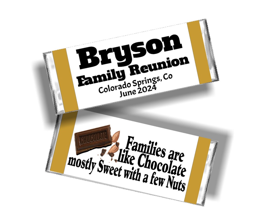 Editable Family Reunion Candy Wrappers, Personalized Reunion Favor ...