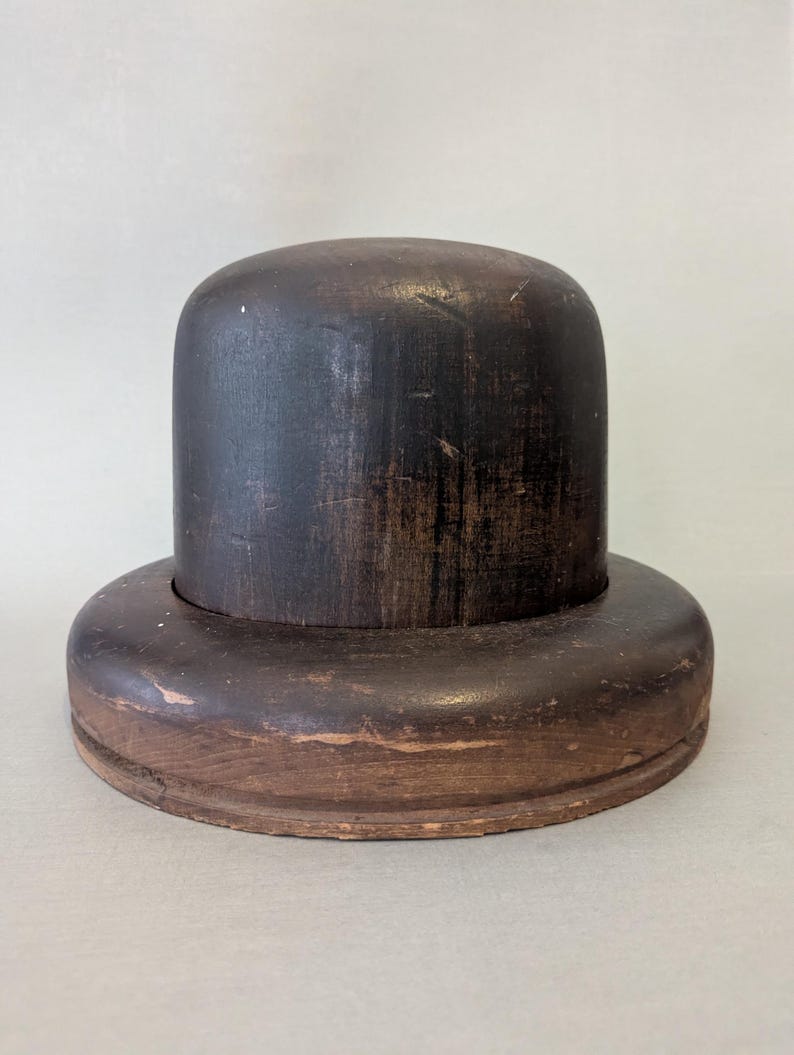 Vintage 1920s Hat Block. Men's Wood 3-piece Derby Bowler Hat Form With ...