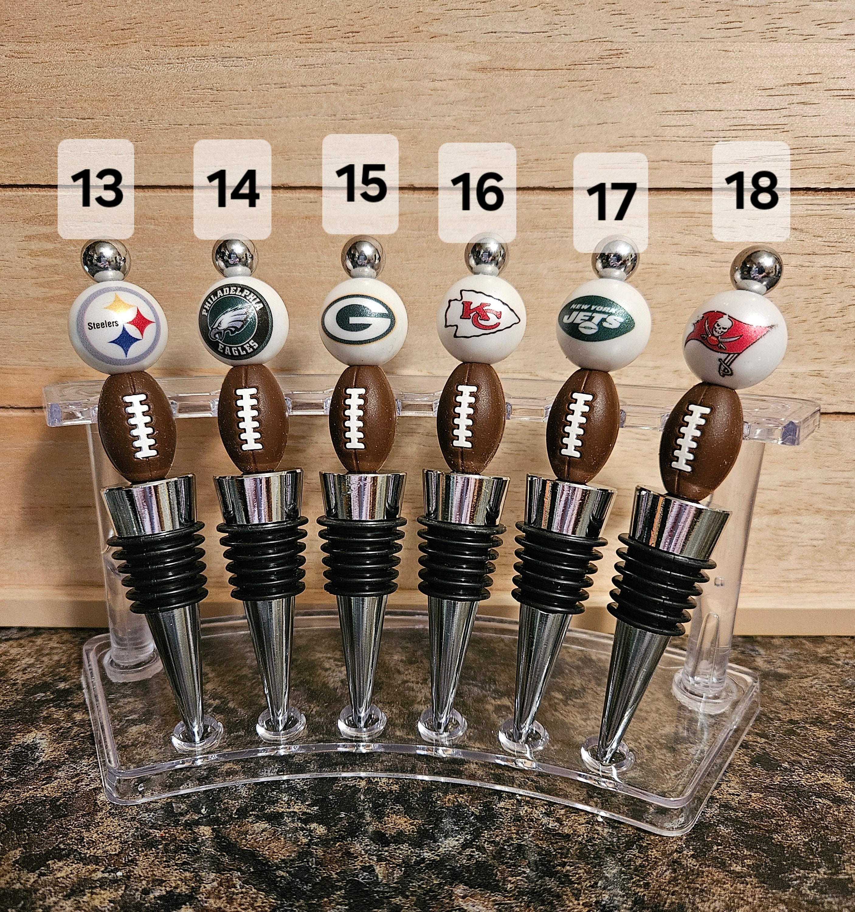 Beaded Football Winestopper, Favorite Football Team, Wine Lovers - Etsy