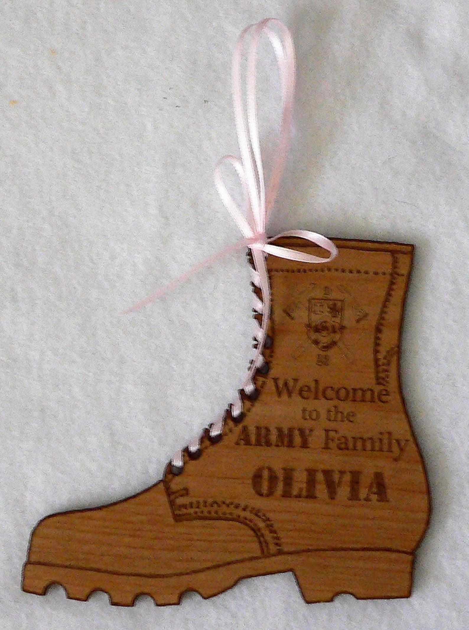 Personalized Baby "boot" Engraved Wooden Plaque - Etsy