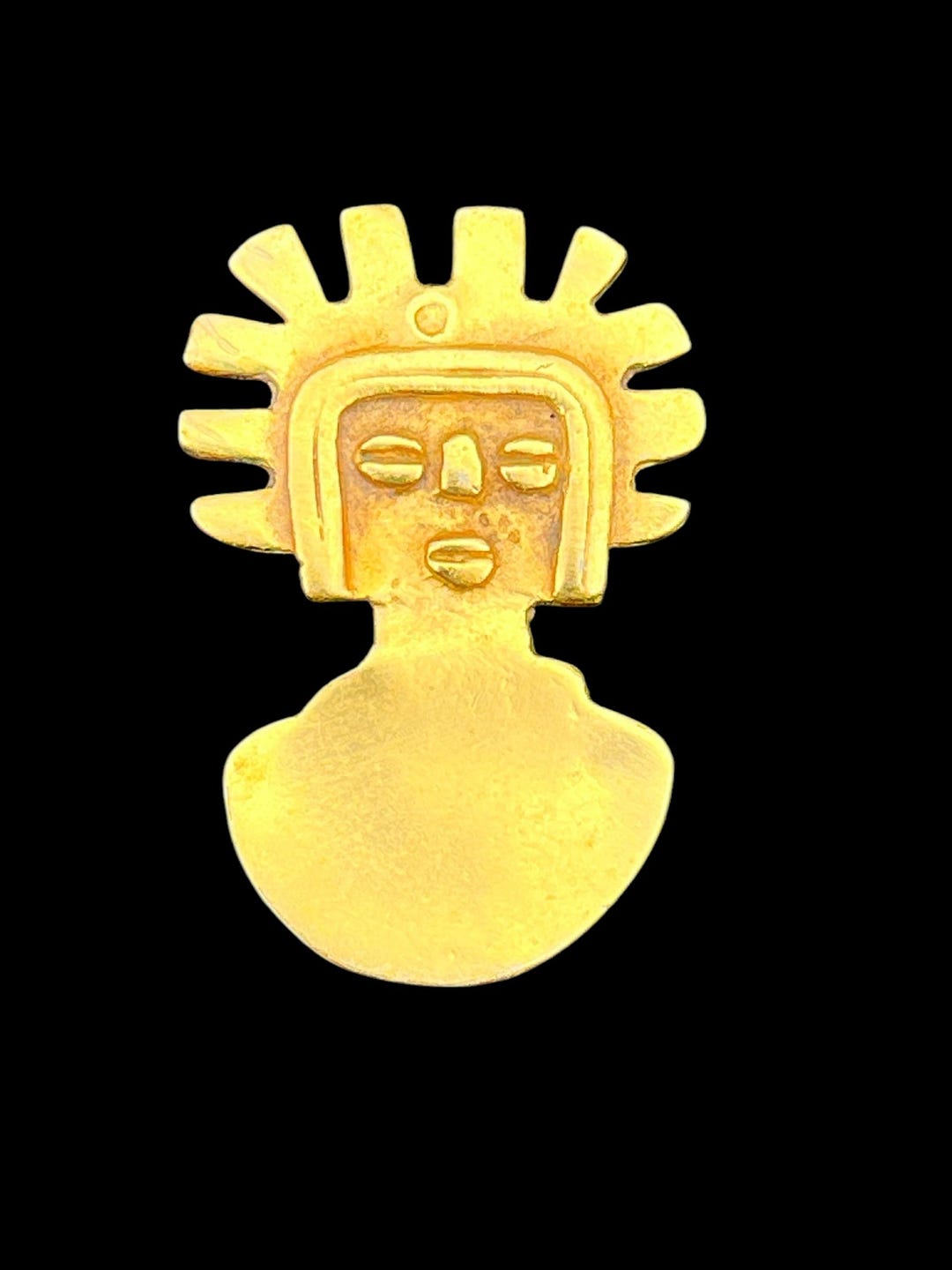 Mayan Aztec Tribal Primitive Brooch Alva Studios Signed - Etsy