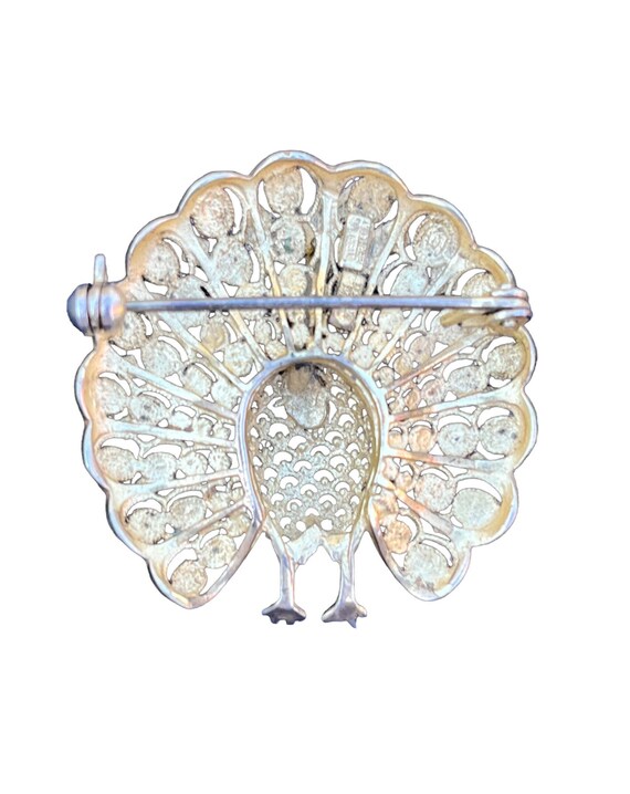 Alice Caviness Sterling Silver Peacock Brooch Germany… - Gem