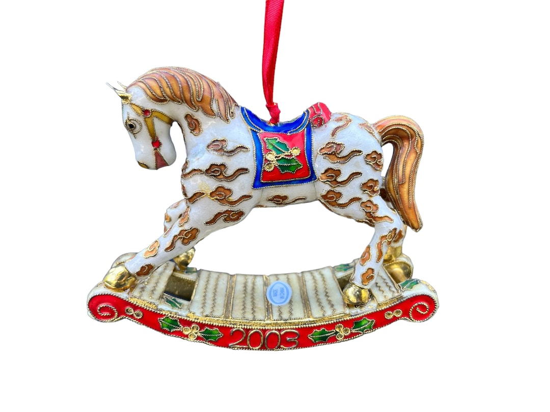 Cloisonne Rocking Horse Christmas Ornament Vintage - Etsy