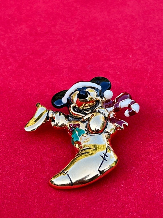 Napier Disney Mickey Mouse Christmas Stocking Brooch … - Gem