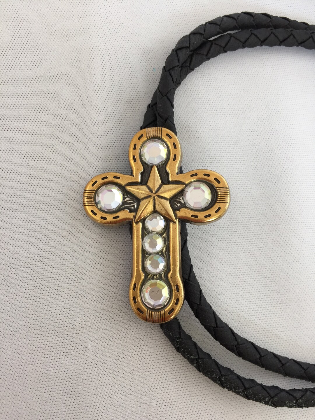 Vintage Ivan Cross and Rhinestone, Bolo Tie. Southwestern/western - Etsy