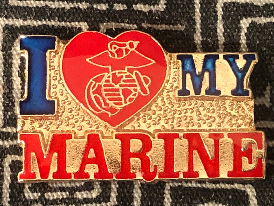 I Love My Marine Enamel Pin - US Army - US Marine - USMC - Marines ...