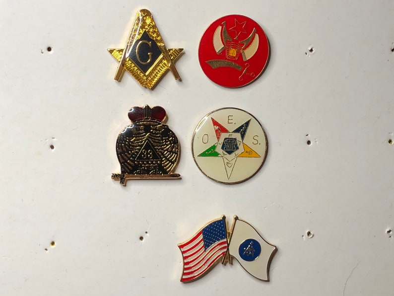 Masonic Freemason Enamel Pins Set of 5 Blue Lodge - Etsy