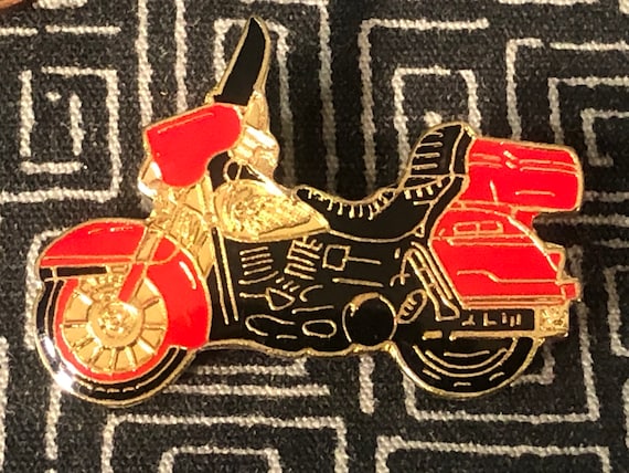 Motorcycle Shaped Enamel Pin - Bike with Dresser pin … - Gem