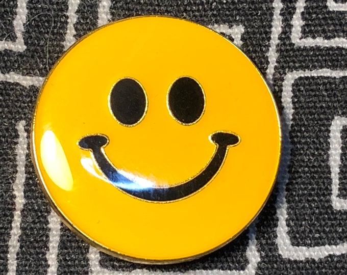 Smiley Face Enamel Pin Happy Pin Smiley Face Pin New Beginnings Pin ...