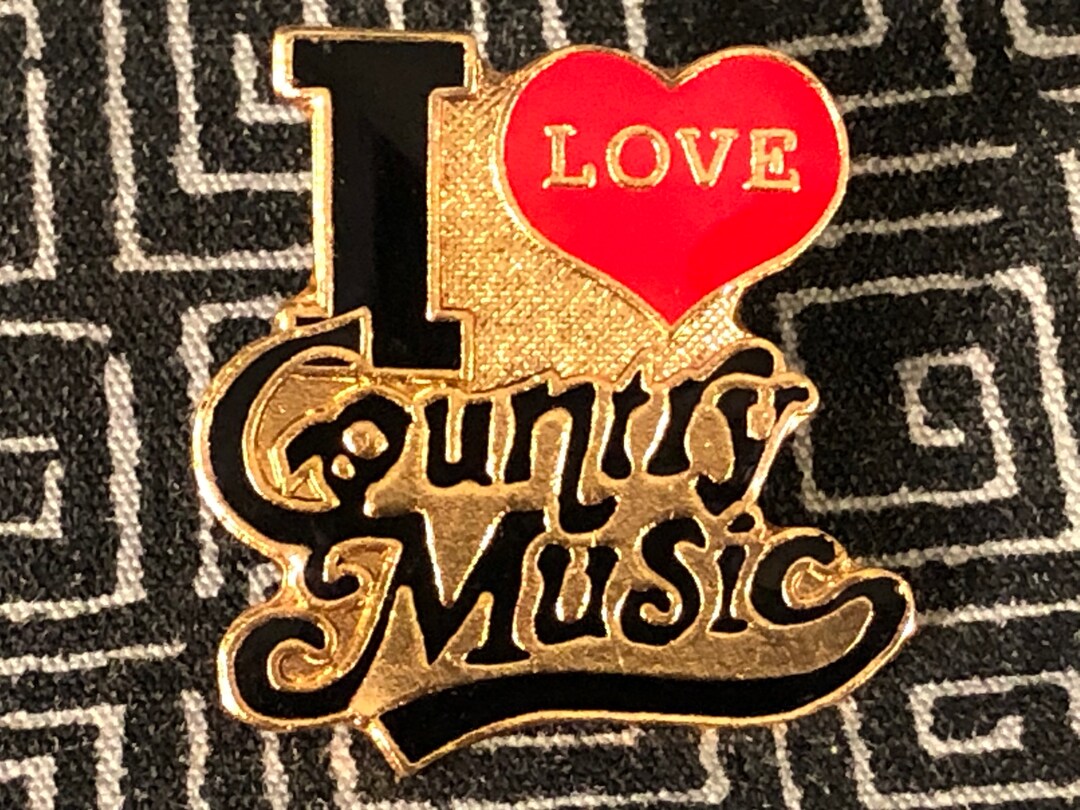 I Love Country Music Enamel Pin - Music Pin - Country Music Pin ...