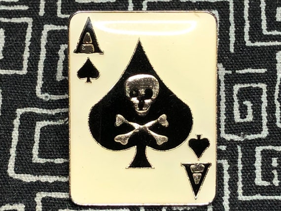 Ace of Spades Death Card Enamel Pin Vietnam Skull Military - Etsy