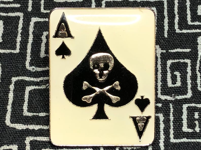 Ace of Spades Death Card Enamel Pin - Vietnam Skull - Military Pin ...