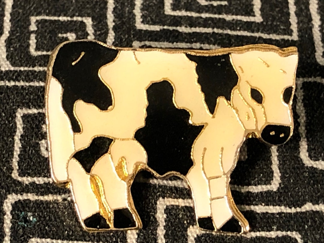 COW Enamel Pin - Holstein Friesian - Animal - Pet - Heifer - Farm ...