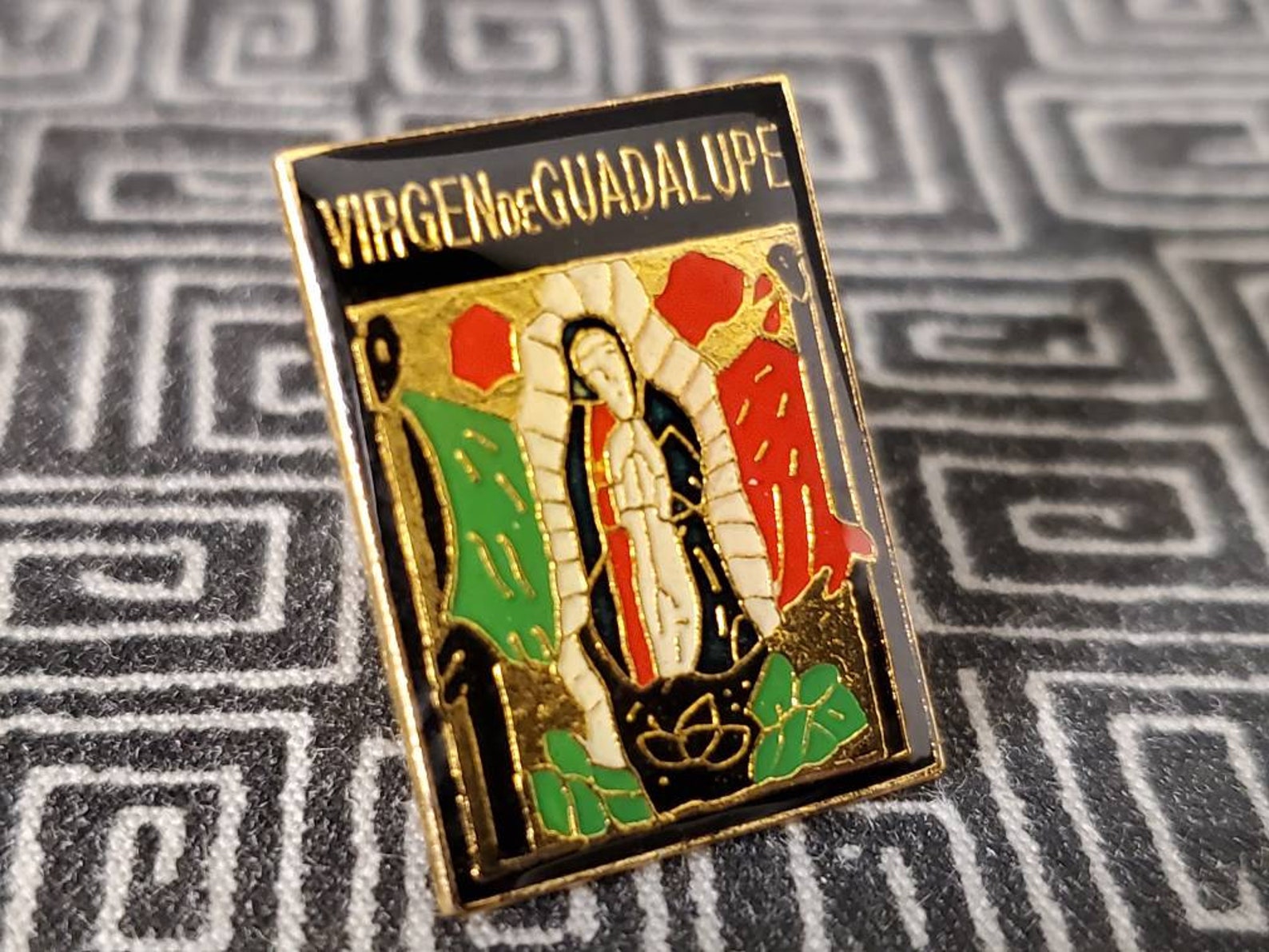 Virgin Mary Lady Of Guadalupe Pin Vintage Enamel Lapel Pin | Etsy