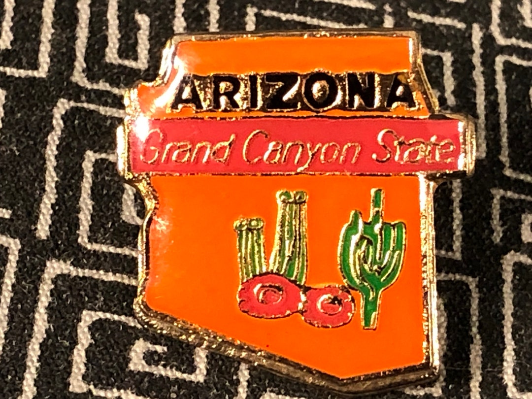ARIZONA State Shaped Enamel Pin - Grand Canyon State - Pheonix - Mesa ...