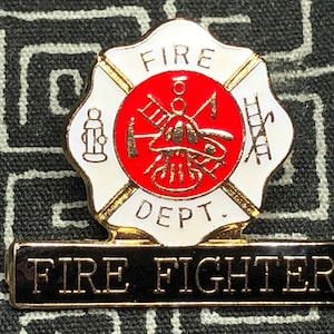 Fire Fighter Fire Dept Enamel Pin - Fire Department - Firemen ...