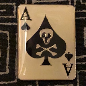 Ace of Spades Death Card Enamel Pin - Vietnam Skull - Military Pin ...