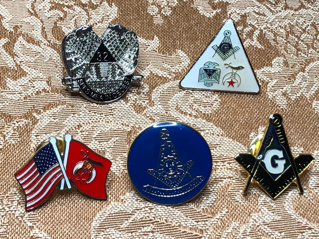 Masonic Freemason Enamel Pin Set of 5 - Compass Square G Shriner - Two ...