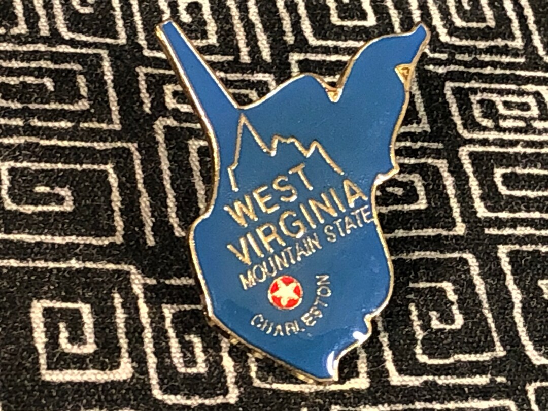 West Virginia State Shaped Enamel Pin - Mountain State - Charleston ...