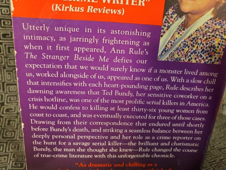 TED BUNDY Book the Stranger Beside Me by Ann Rule Paperback - Etsy