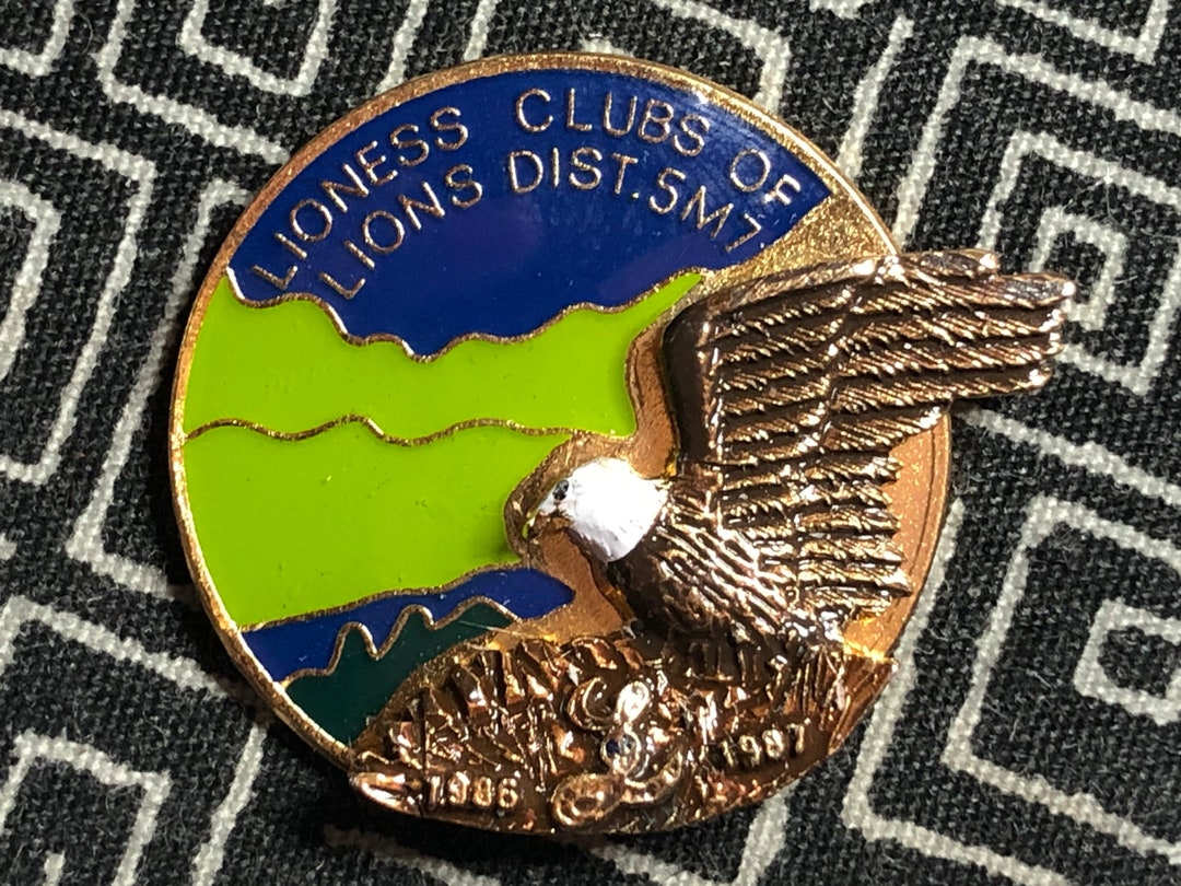 Lion's Club Enamel Pin - Bald Eagle - Lioness Clubs of Lions Dist 5M7 ...