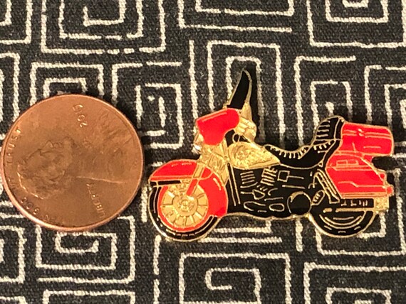 Motorcycle Shaped Enamel Pin - Bike with Dresser pin … - Gem