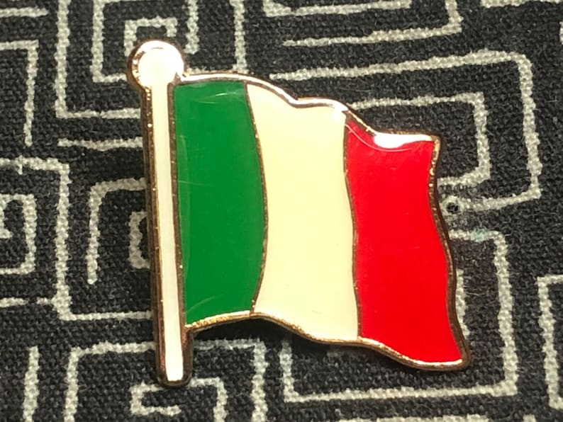 Italian Flag Enamel Pin - Flag of Italy - Green, Red and White ...