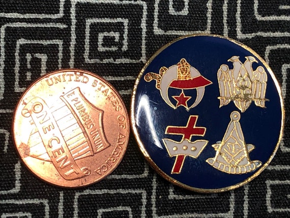 Masonic Freemason Enamel Pin Set of 5 - Compass Squar… - Gem