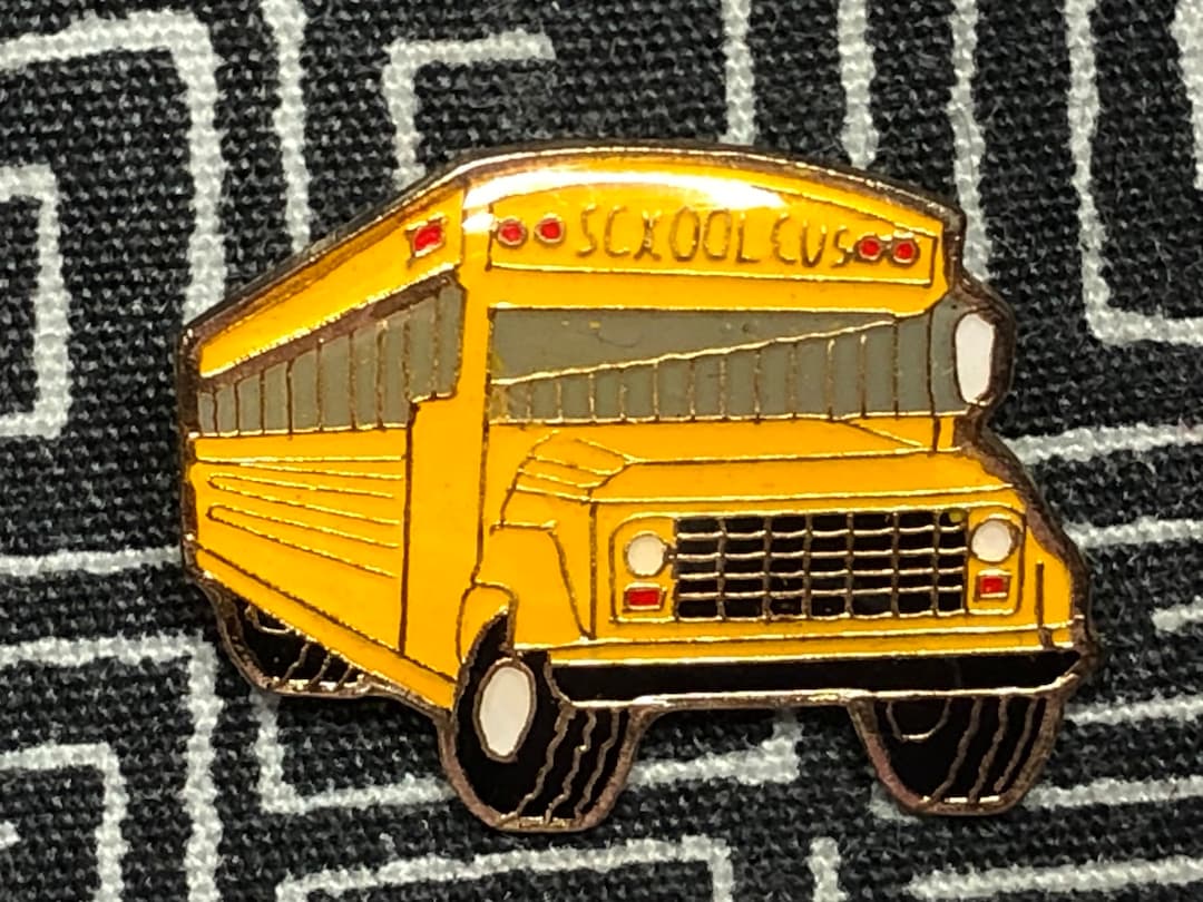 School Bus Shaped Enamel Pin - Bus Pin - School Transportation - High ...