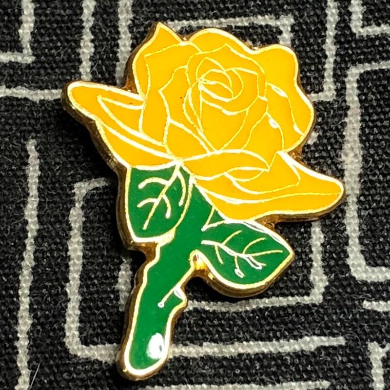 Yellow Rose Pin - Etsy