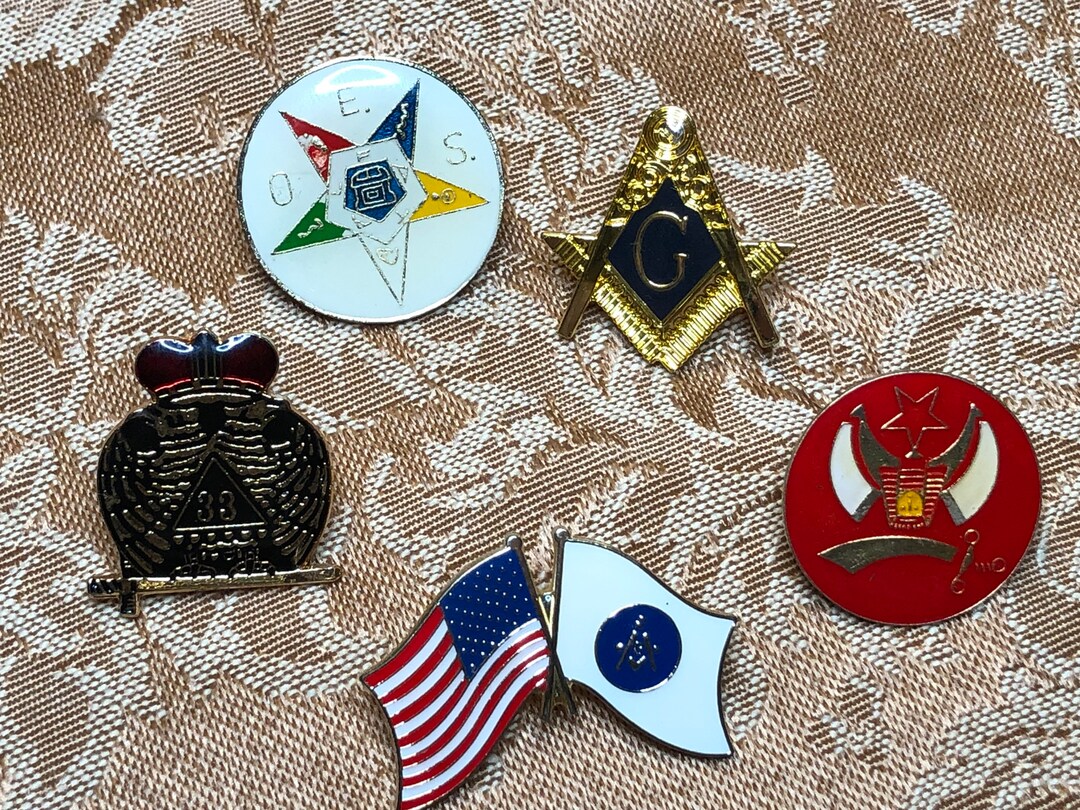 Masonic Freemason Enamel Pins - Set of 5 - Blue Lodge - Freemasonry ...