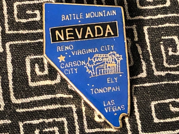 NEVADA State Shaped Enamel Pin Nevada Pin Battle Mountain - Etsy