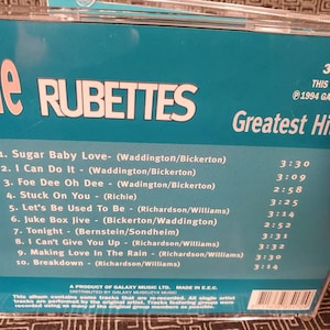 The Rubettes Greatest Hits CD 70's Glam Rock - Sugar Baby Love - 1994 ...