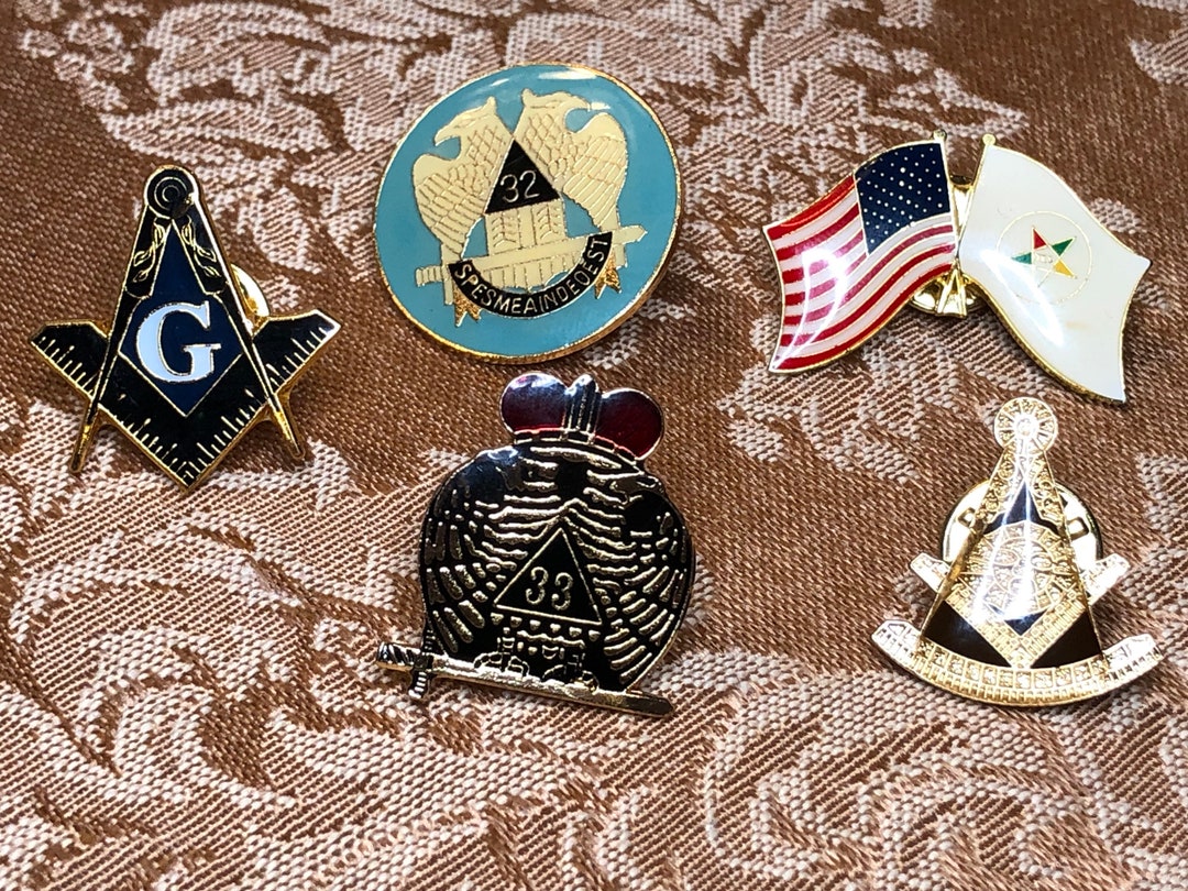 Masonic Freemason Enamel Pin Set of 5 - 32 Two-headed Eagle - Mason ...